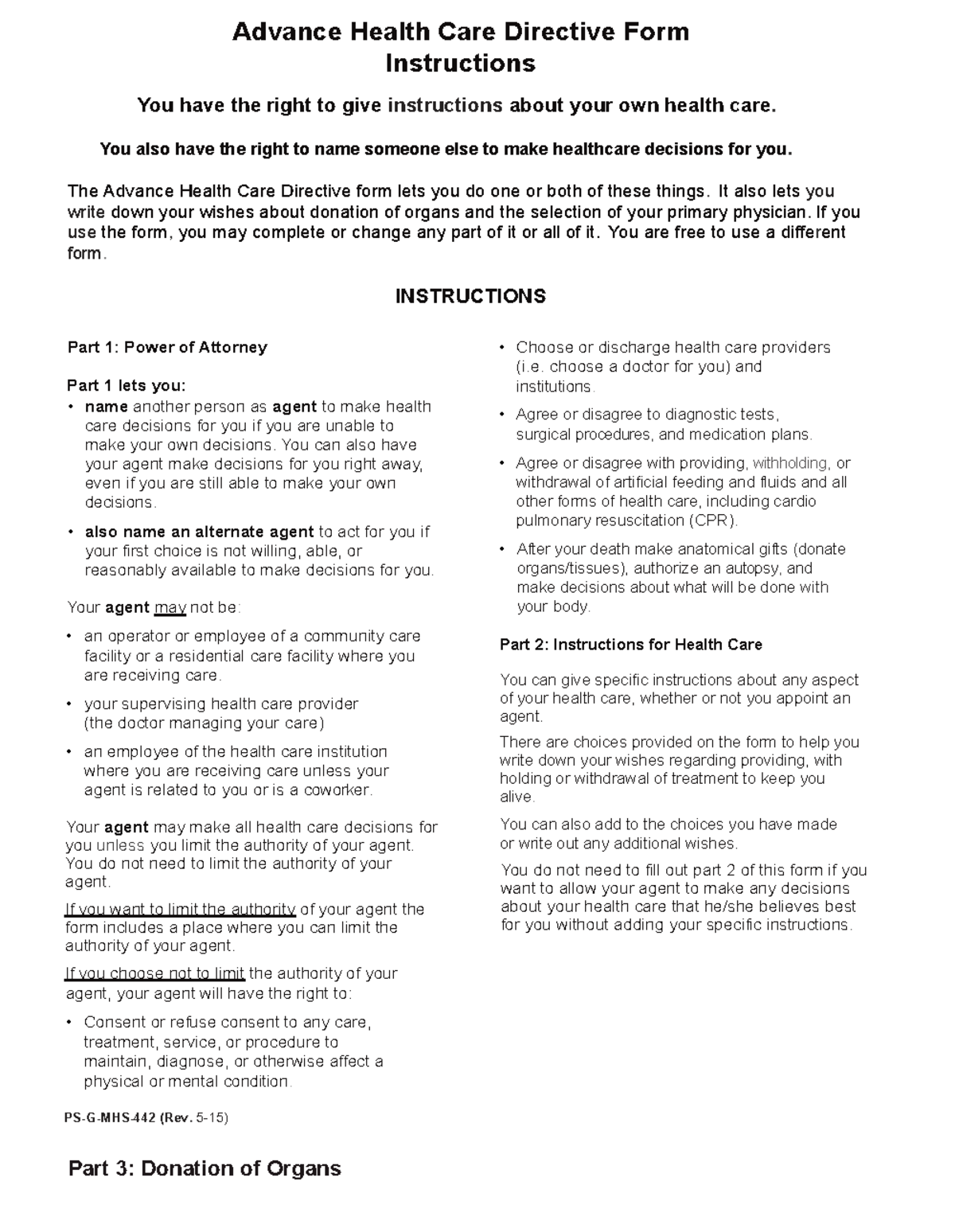 nursing 110 lab work/ helpful guide/ - Advance Health Care Directive ...