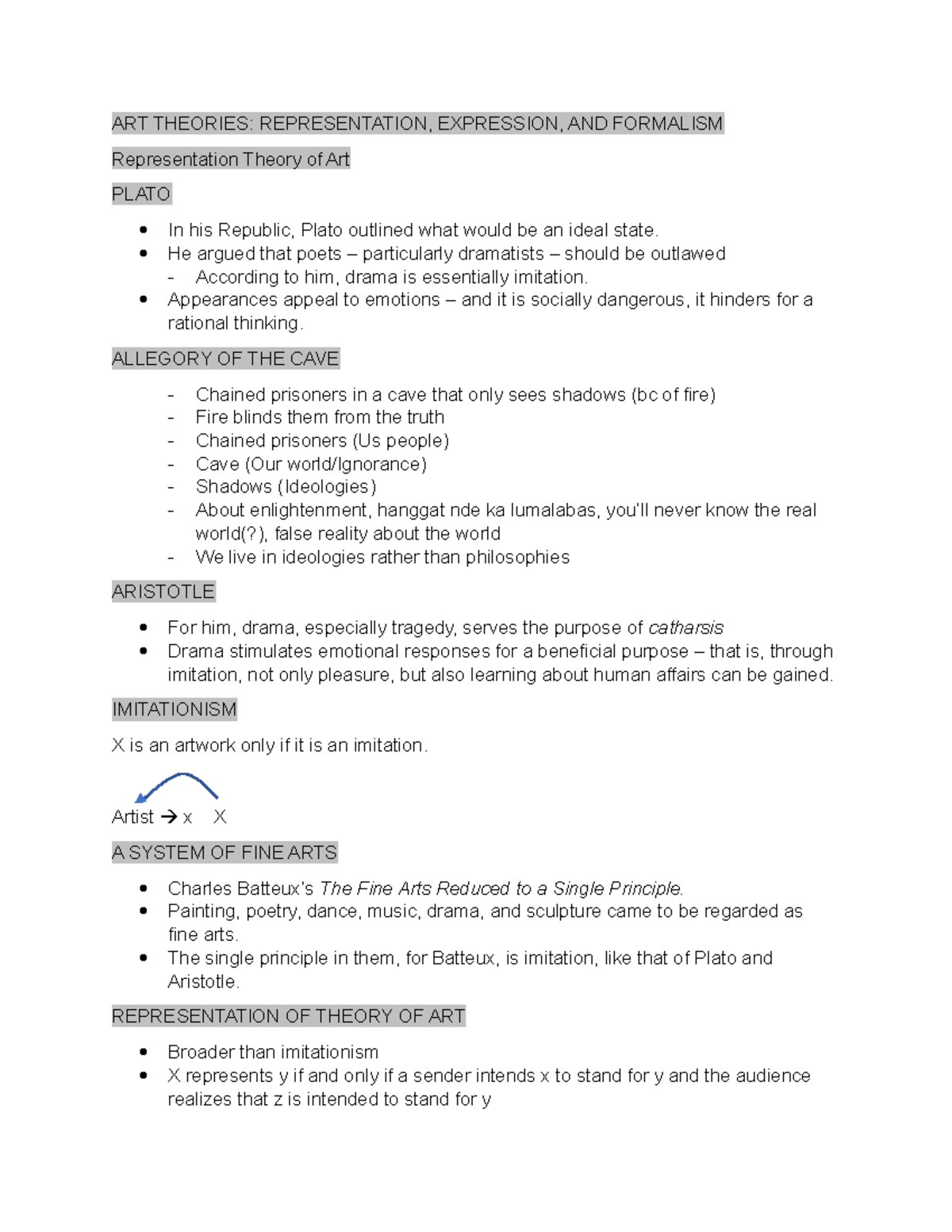 Art Appreciation Theories Lessons 11 to 12 - ART THEORIES ...