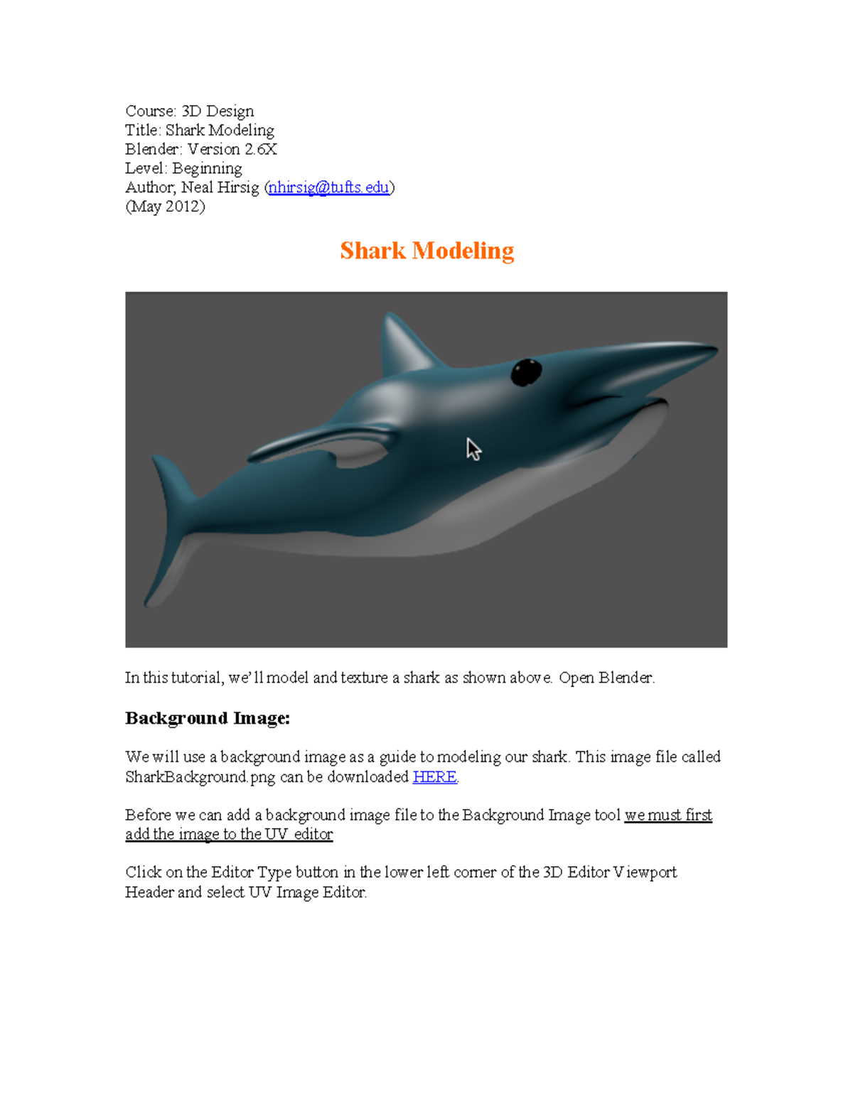Shark Modeling - Course: 3D Design Title: Shark Modeling Blender ...