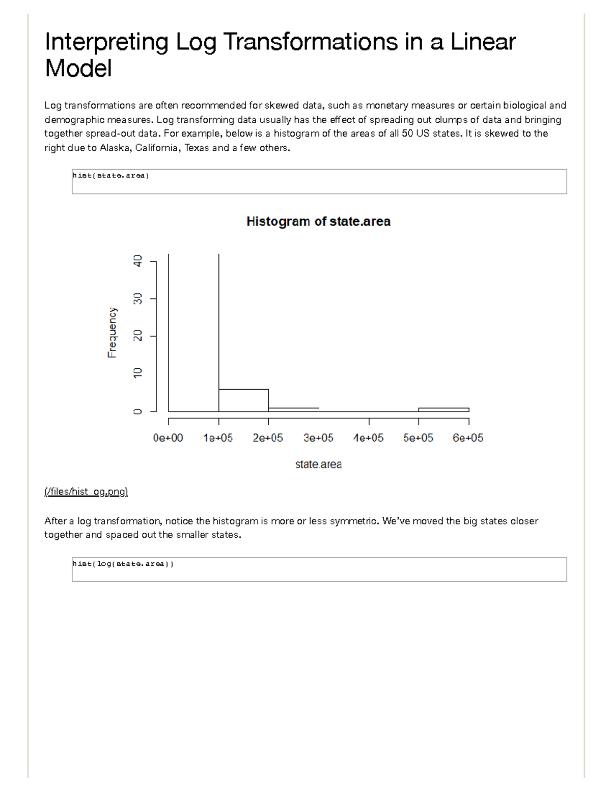 Interpreting Log Transformations in a Linear Model University of Virginia Library Research Data ...