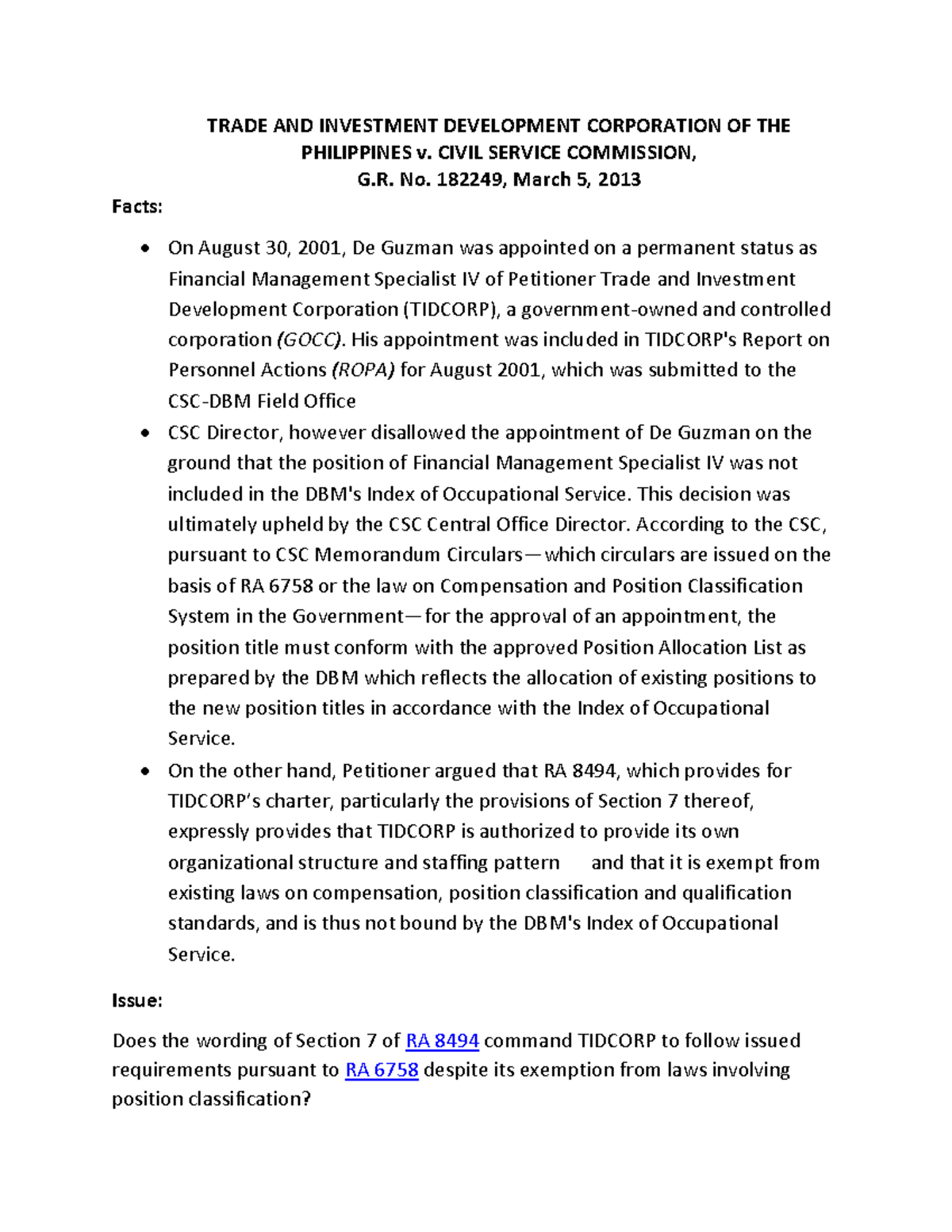 Module 6 - TRADE AND INVESTMENT DEVELOPMENT CORPORATION OF THE ...