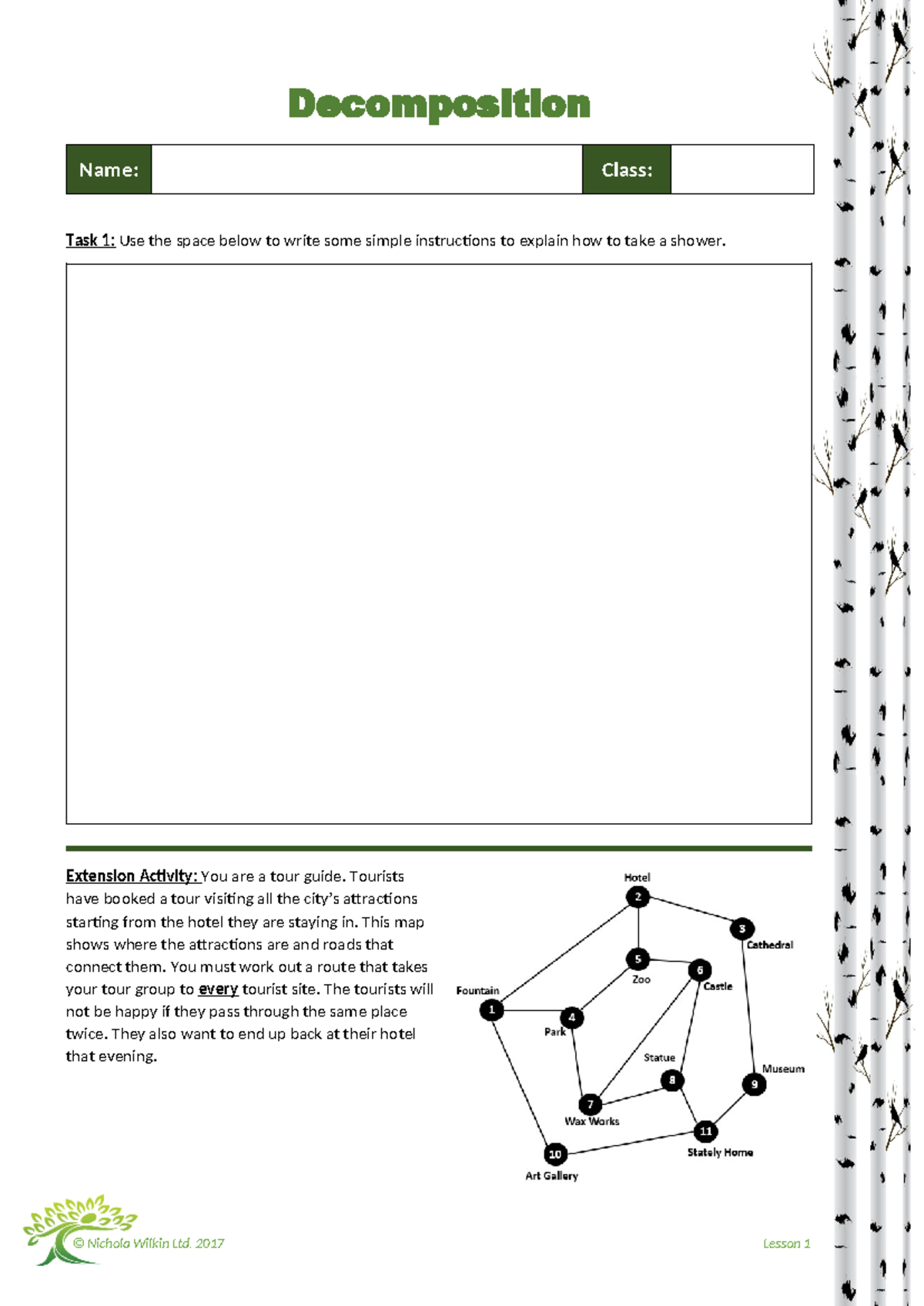 CT 01 Homework - ict - © Nichola Wilkin Ltd. 2017 Decomposition Name ...