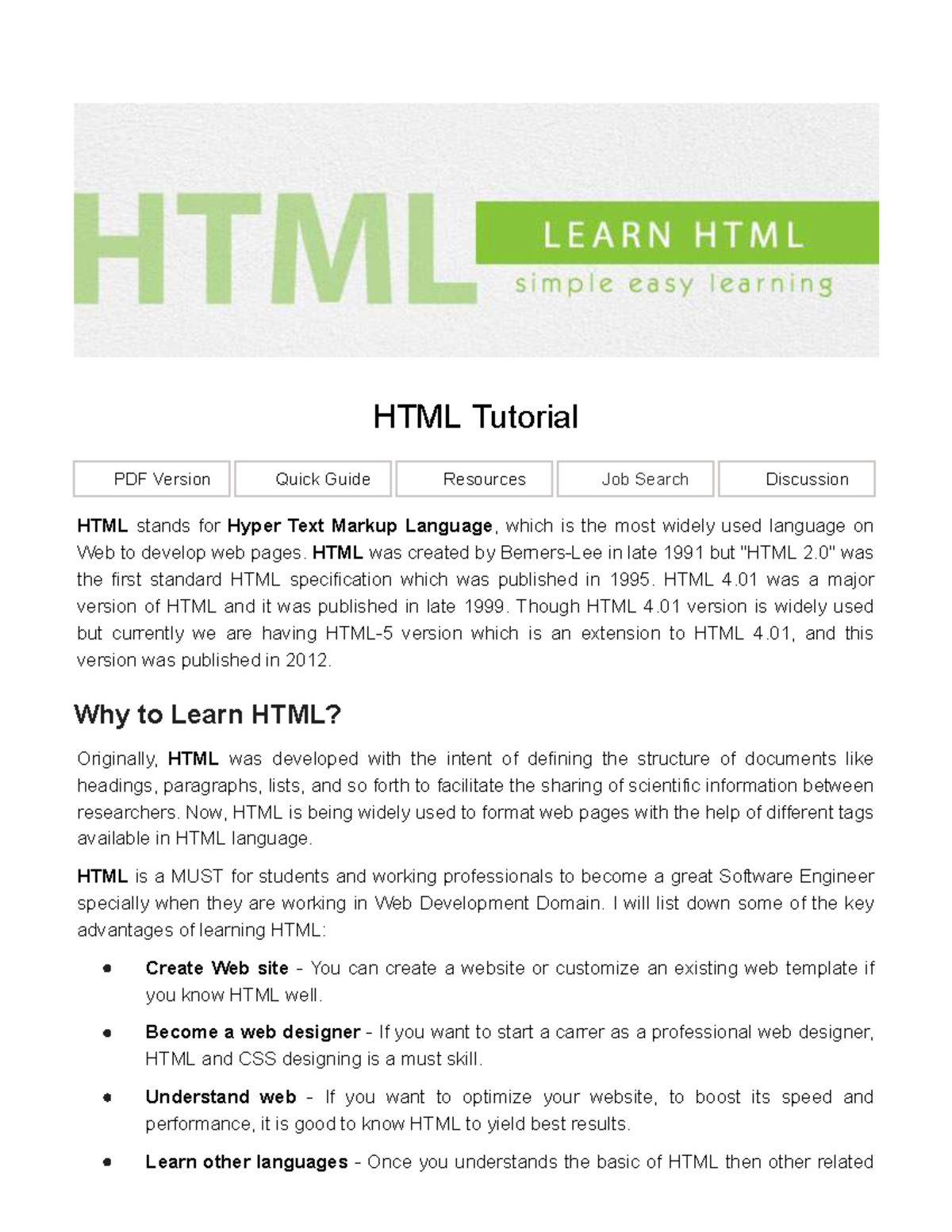 Coding Html Summary Note Html Tutorial Html Stands For Hyper Text
