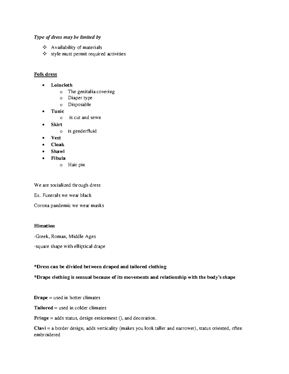 FASH HIST Notes - From intro to end, learning about the evolution of ...