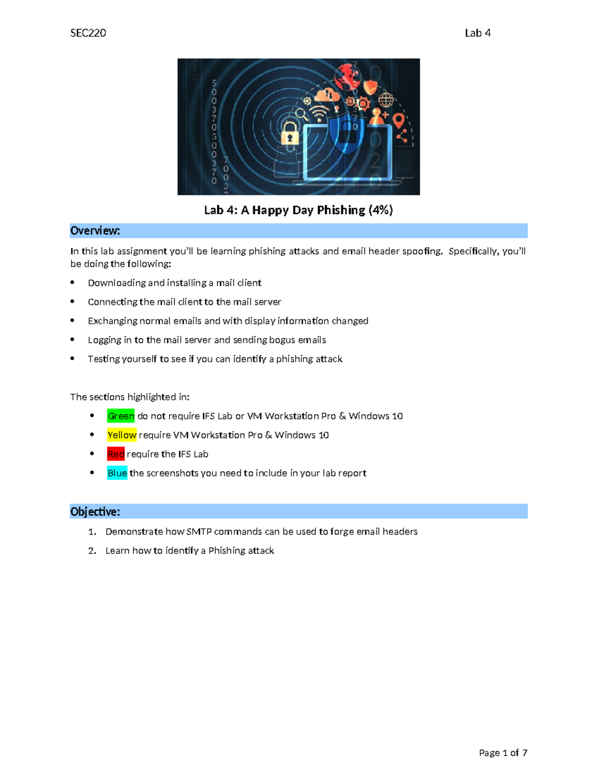 SEC220 Lab 4 Phishing F24 - Lab 4: A Happy Day Phishing (4%) Overview ...