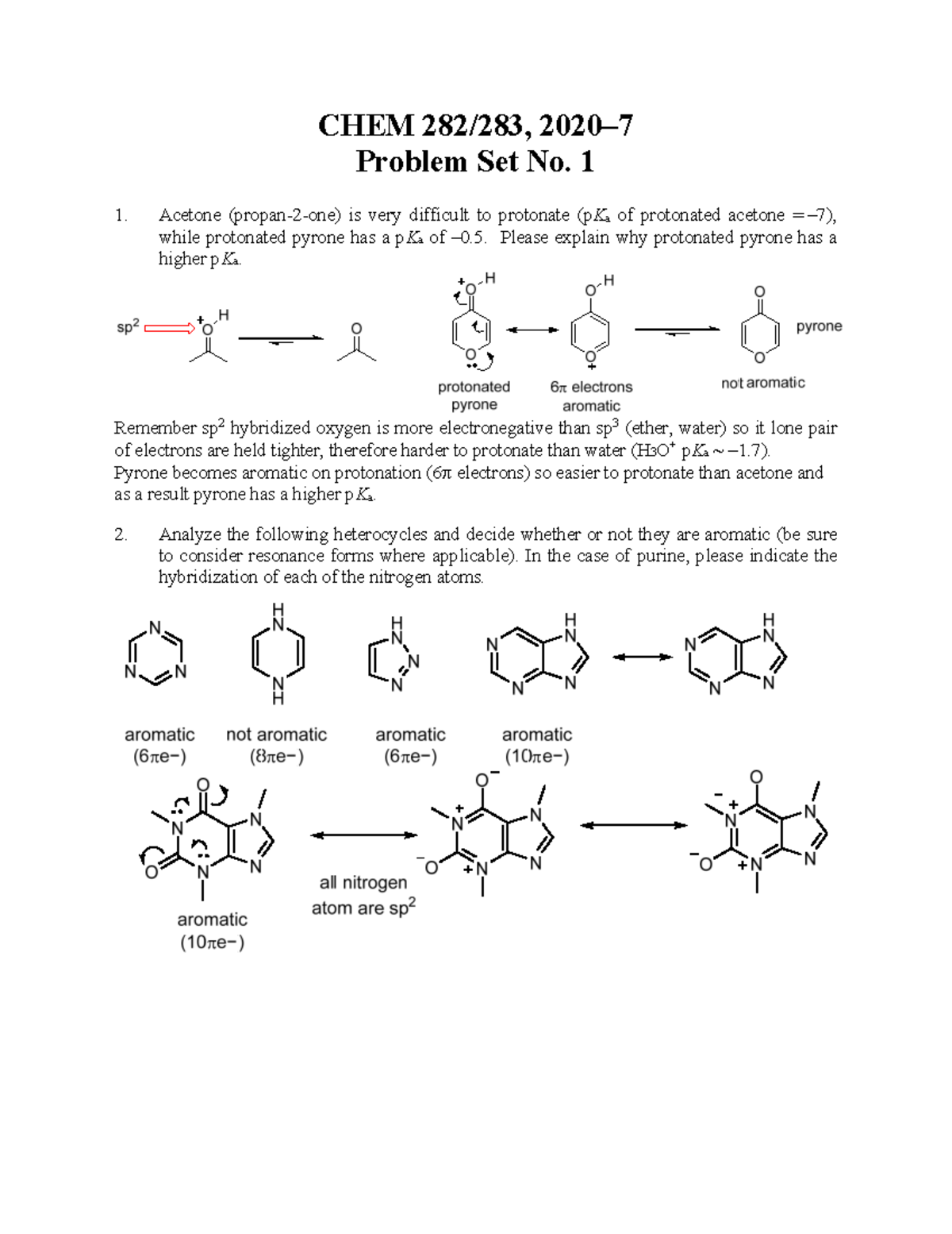 Chem 282 tut 2 answer - &+(0 ± 3UREOHP 6HW 1R $FHWRQH SURSDQ RQH - Studocu
