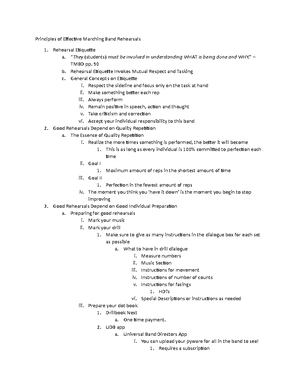 Marching Band Fundamentals - Visual a. Two Extremes i. The music is ...