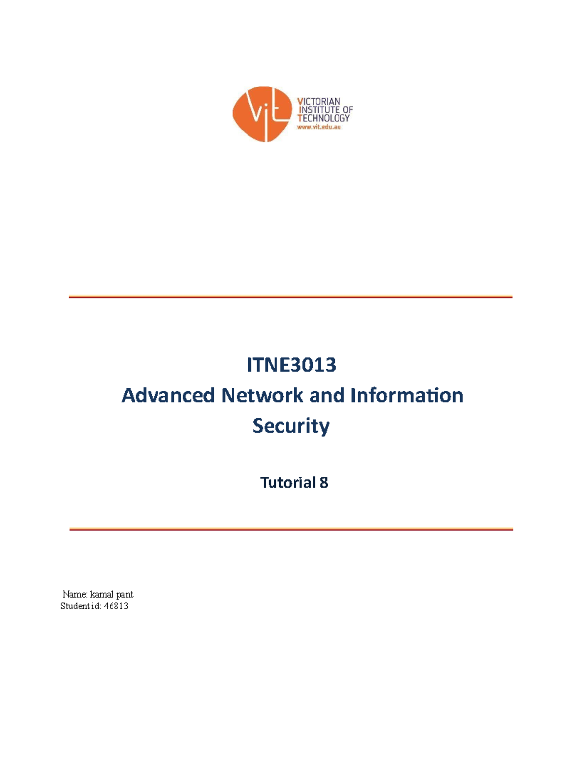 Advanced network tut 8 - document of tut 5and tut 8 - ITNE Advanced ...