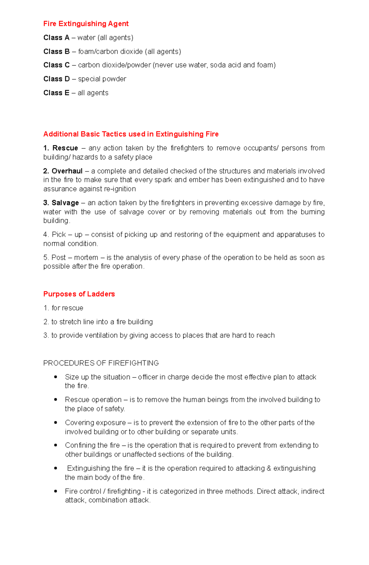 FIRE Arson AND Investigation Report - Fire Extinguishing Agent Class A ...