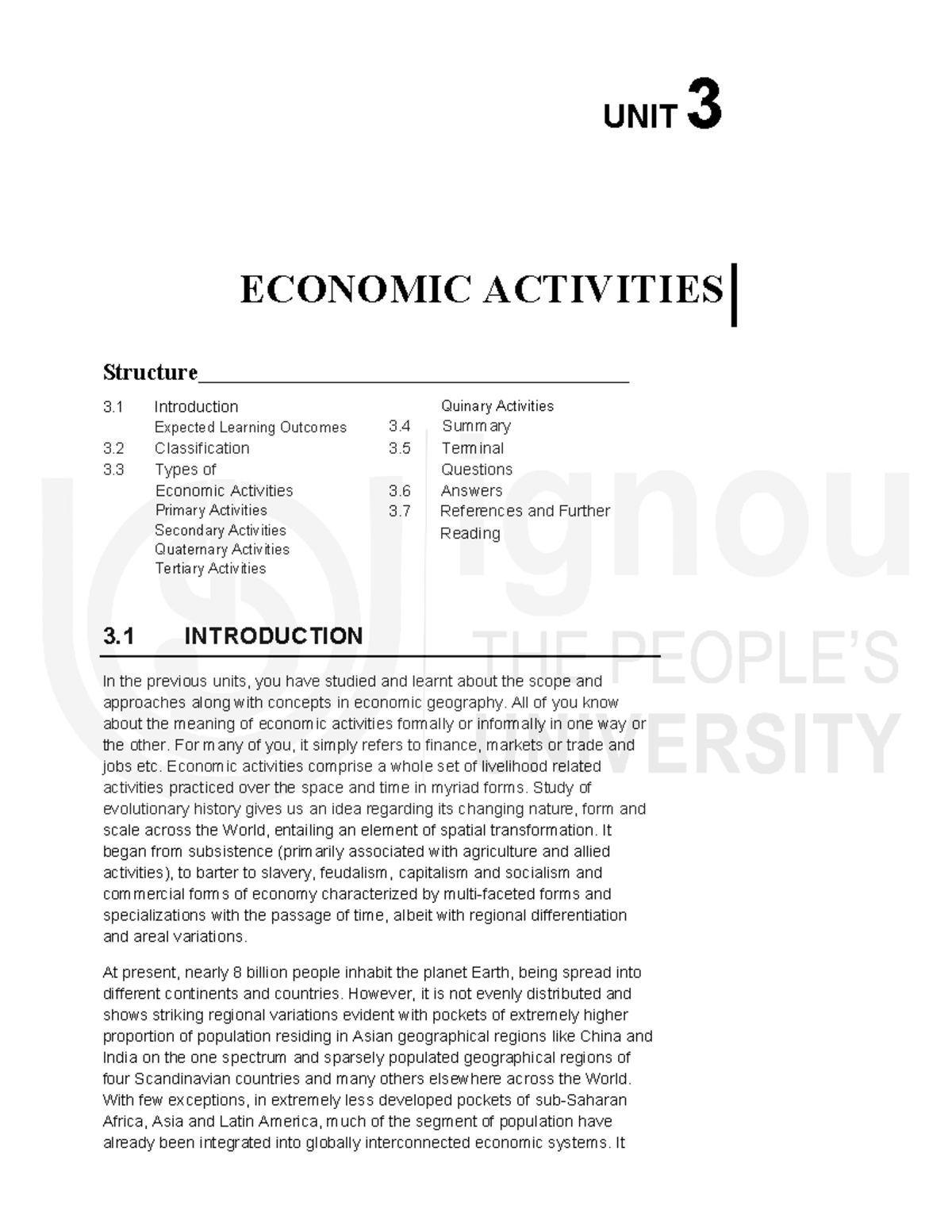 Unit-3 (1) 230516 154337 - UNIT 3 ECONOMIC ACTIVITIES Structure 3 ...