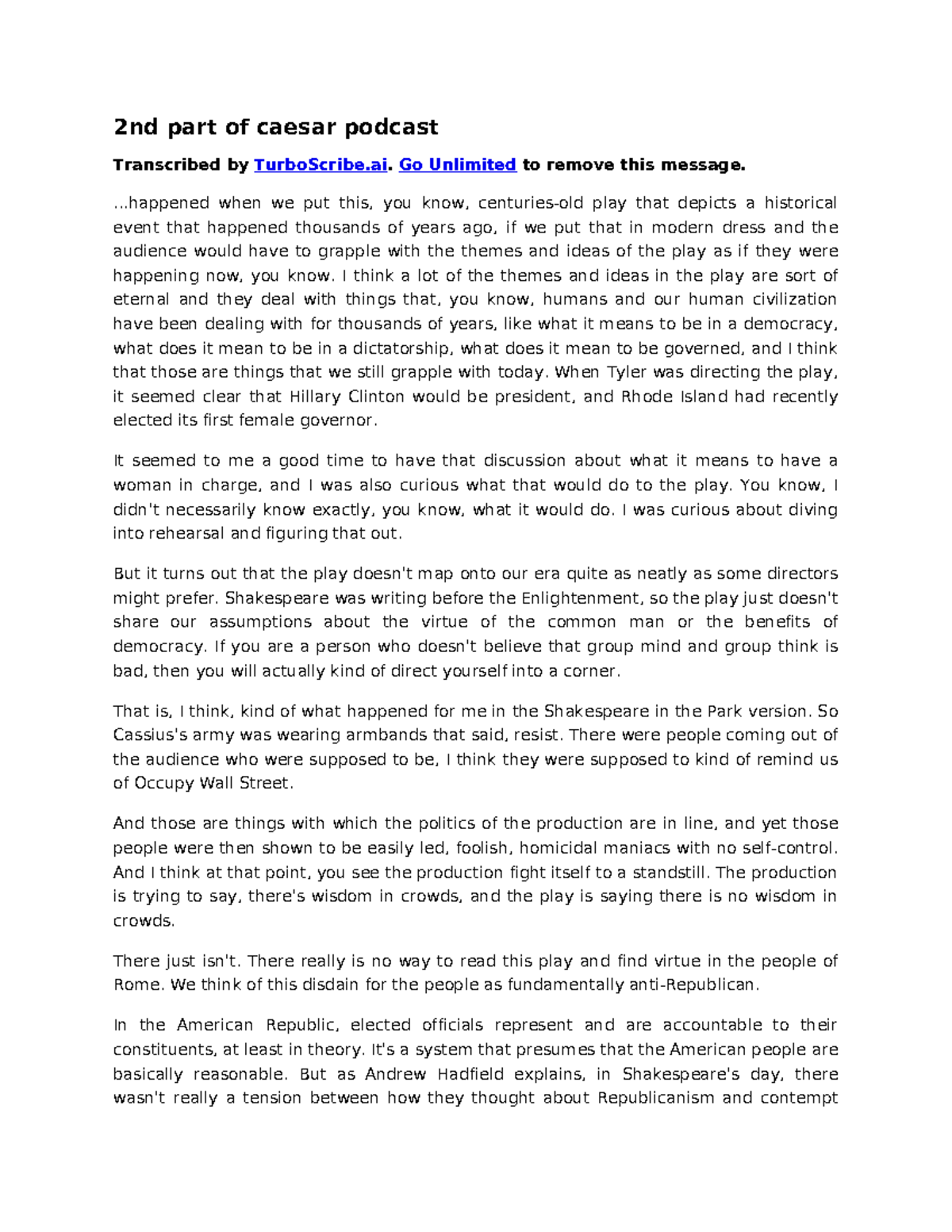 2nd part of caesar podcast - 2nd part of caesar podcast Transcribed by ...