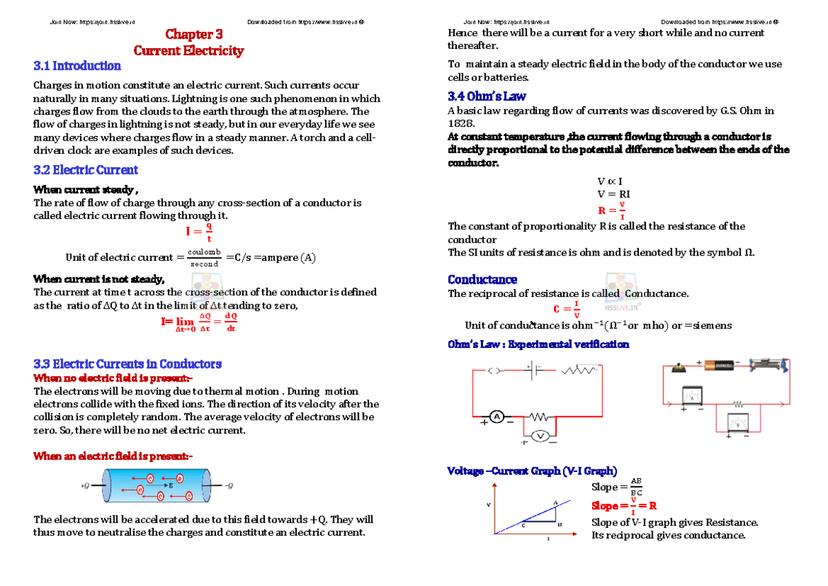 Hsslive XII 3 physics-seema-2025 - converted - Chapter 3 Current ...