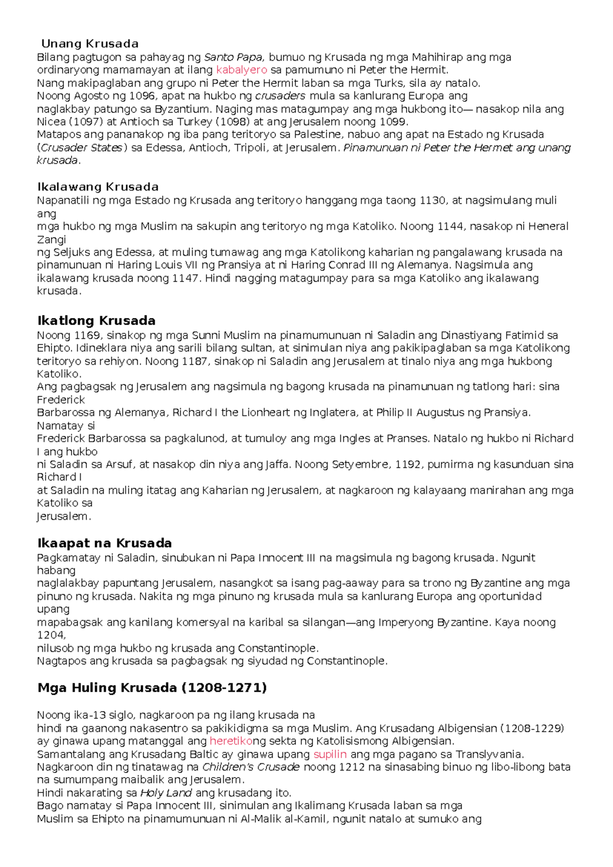 Mga krusada - Unang Krusada Bilang pagtugon sa pahayag ng Santo Papa ...