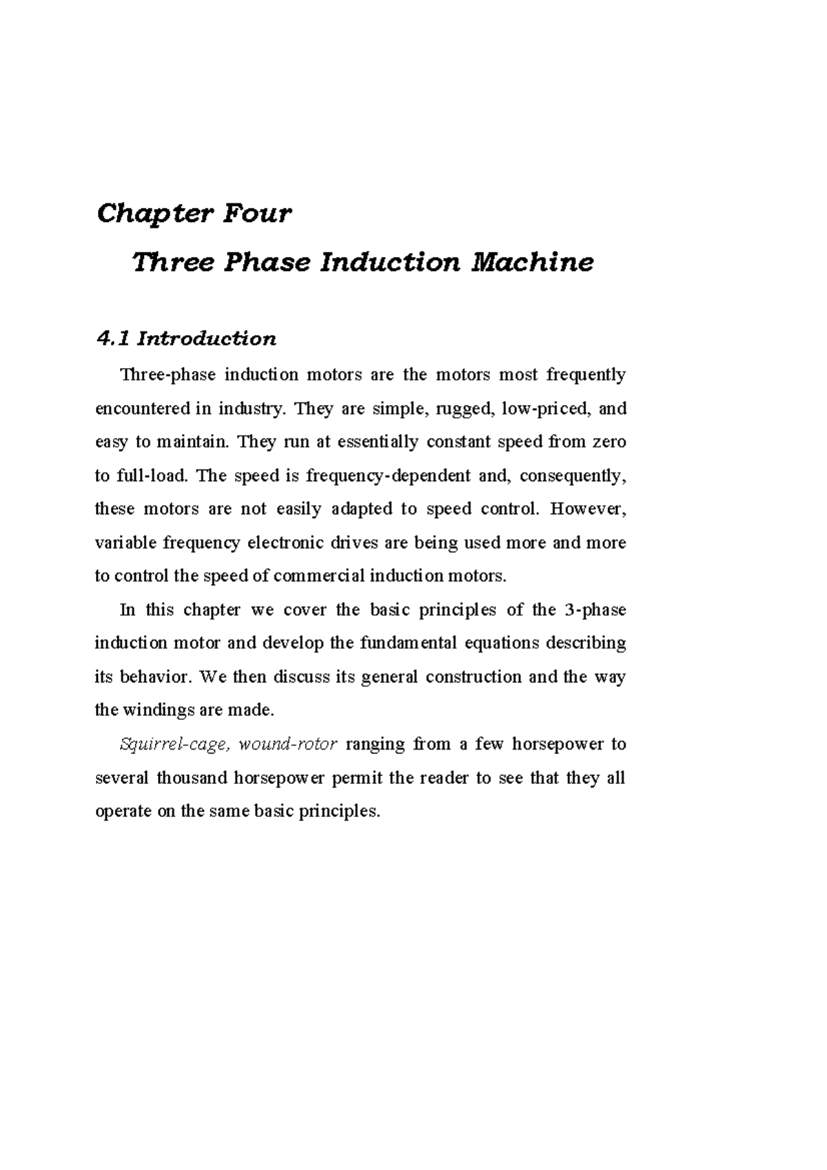Induction Motor - Chapter Four Three Phase Induction Machine 4 ...