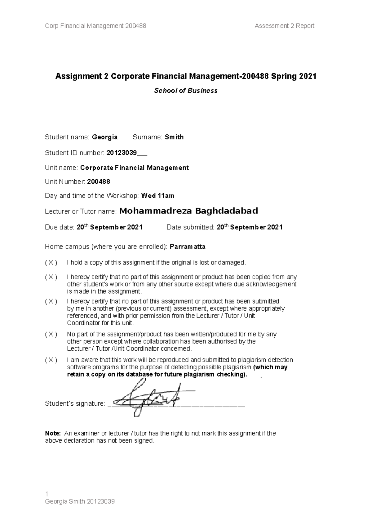 FM Assignment 2 - Assignment 2 Corporate Financial Management-200488 ...