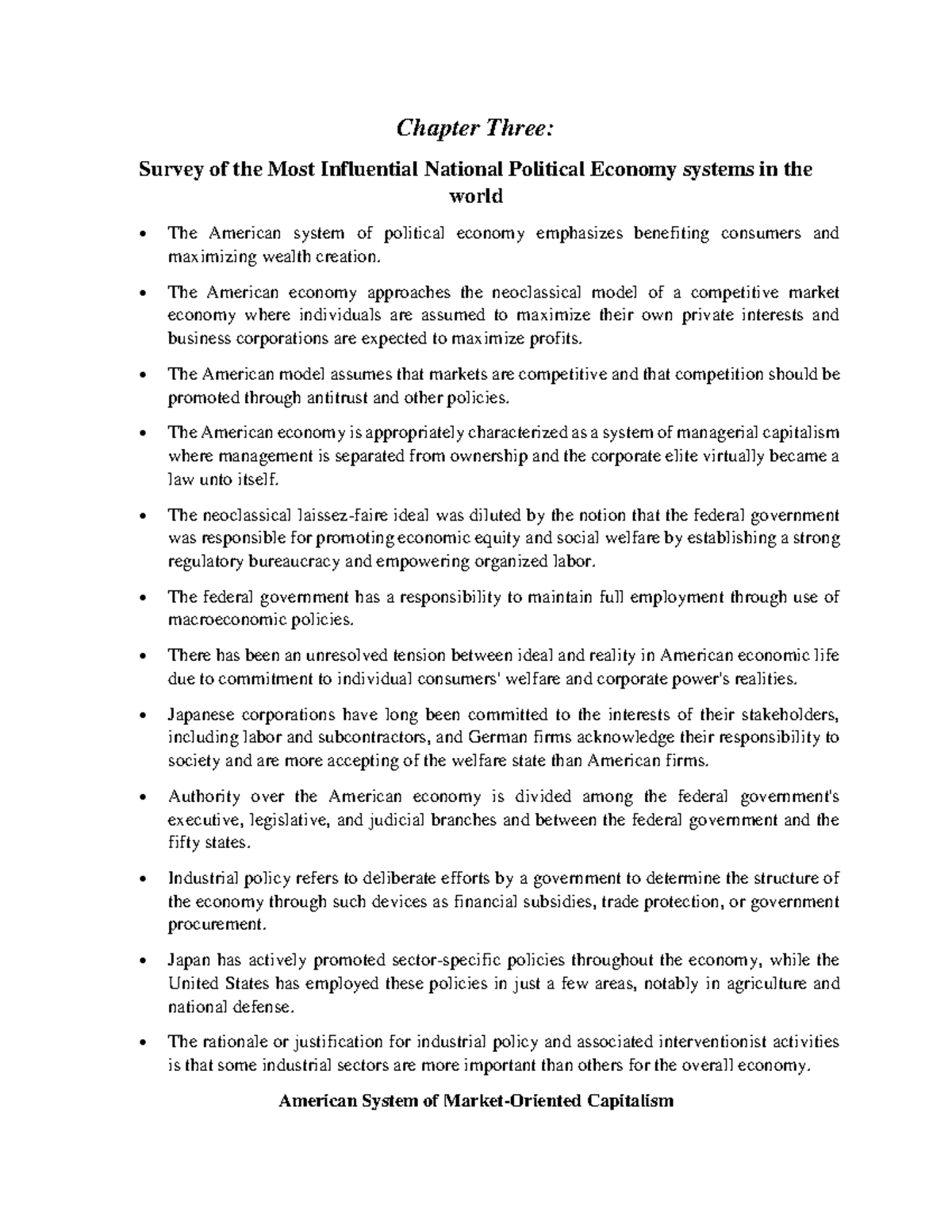 Global Trend Chapter 3 - the best note - Chapter Three: Survey of the ...