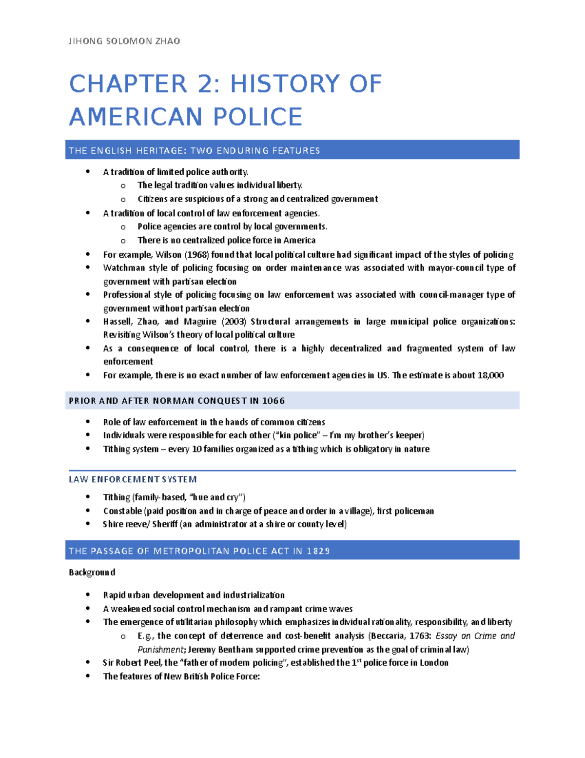 Chapter 2 History of American Police - CHAPTER 2: HISTORY OF AMERICAN ...