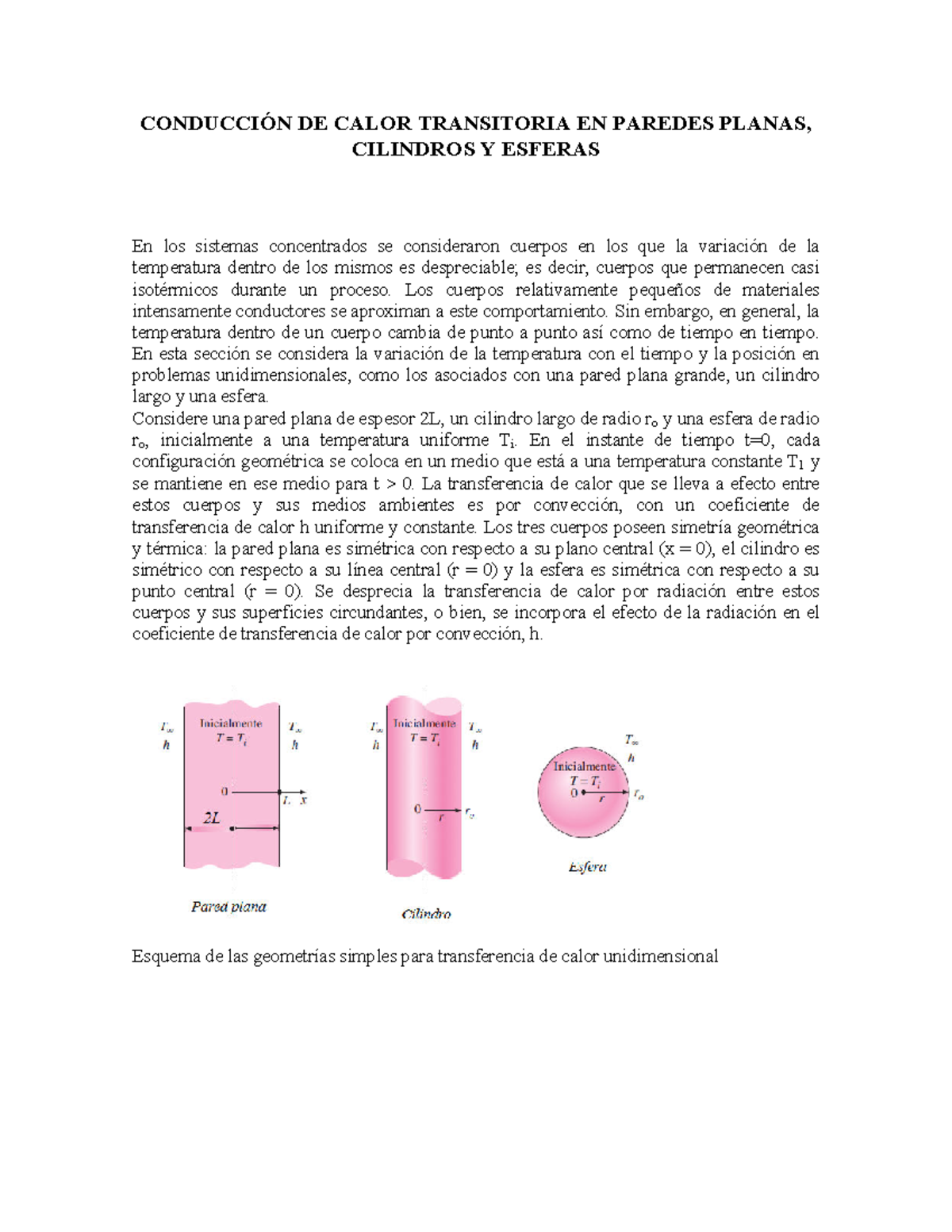 Transferencia DE Calor Transitoria EN Paredes Planas - - Studocu