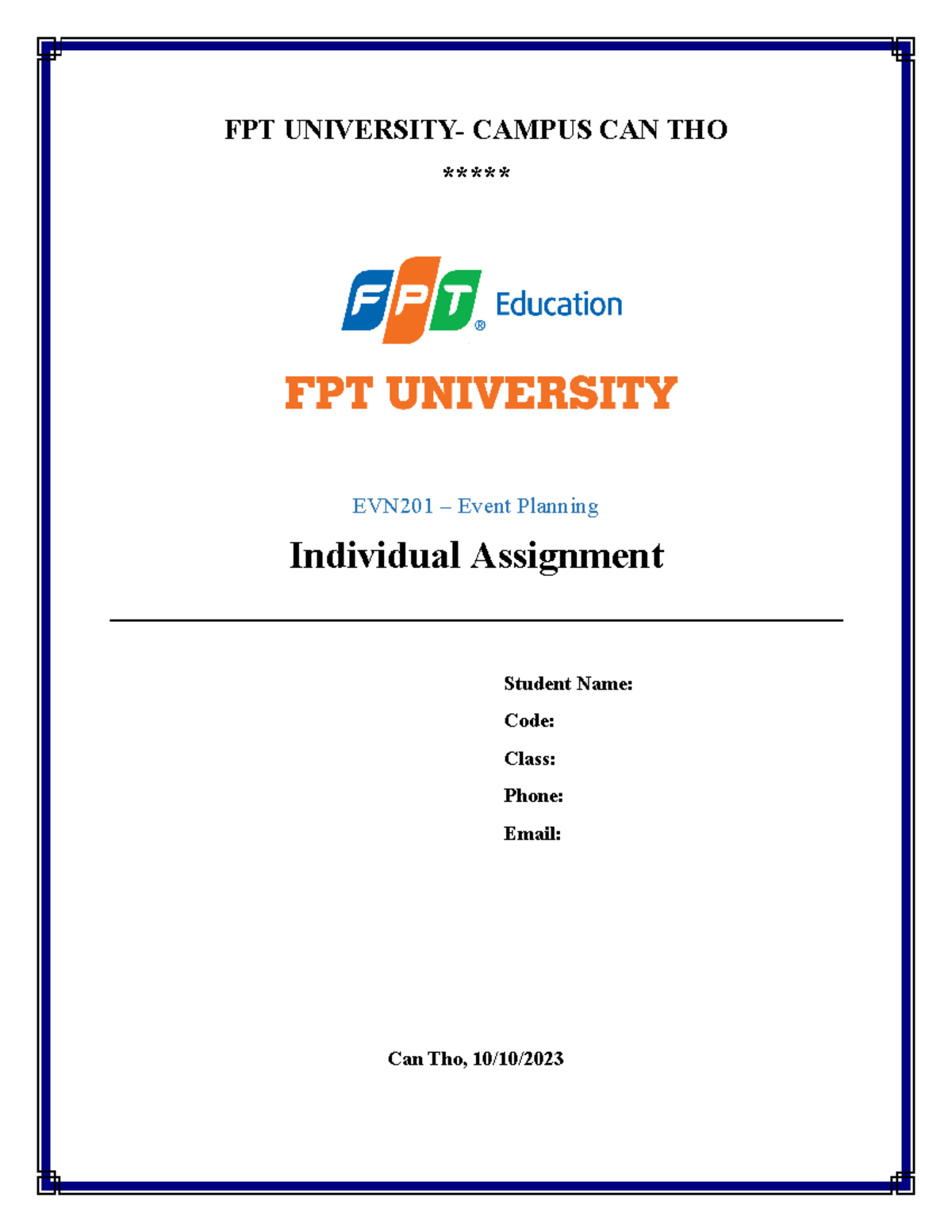 IA EVN201 BA1603 Dinh Lam Ngoc Thao - FPT UNIVERSITY- CAMPUS CAN THO ...