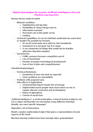 Digital Technologies for lawyers cours entier - Digital Technologies ...