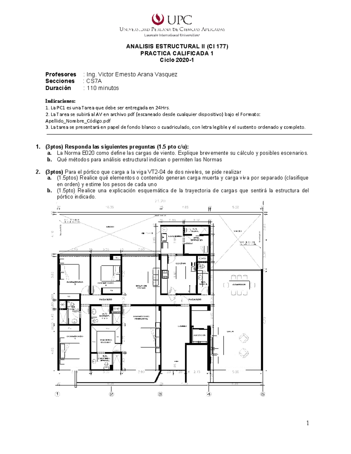CI177 2001 CS7A PC01 - Practica Calificada N° II - Warning: TT: undefined function: 32 1 ...