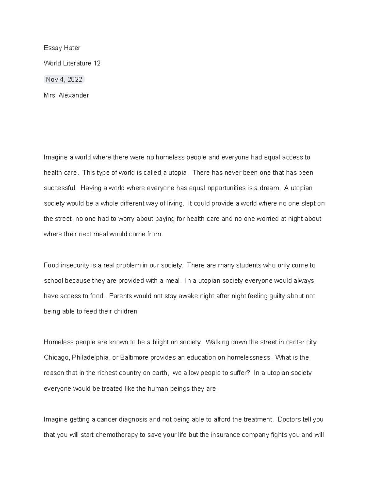 Essay Hater - Here are some notes that you can use - Essay Hater World ...