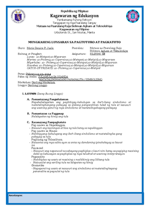 Juala Isang Tula ng Paghanga TEST 1 - Maria Danica P. Juala Test 1 BSED ...