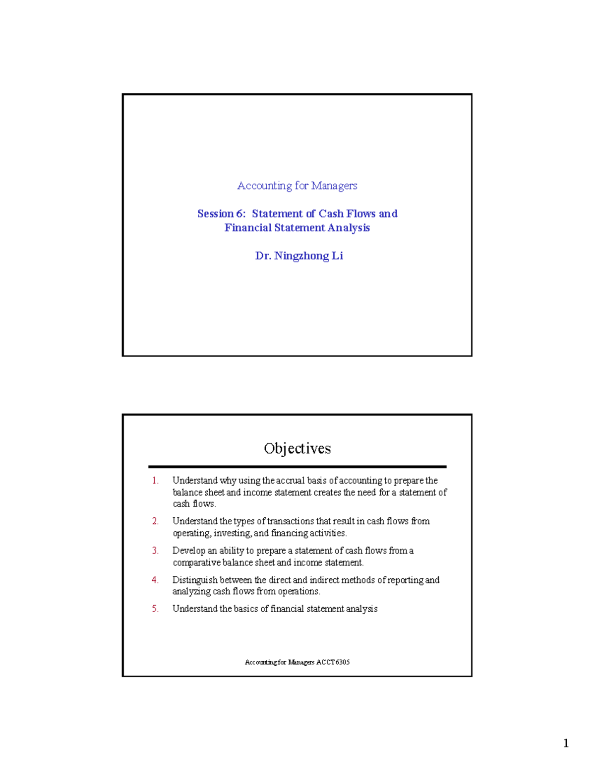 Session 6 without answers - Accounting for Managers Session 6 ...