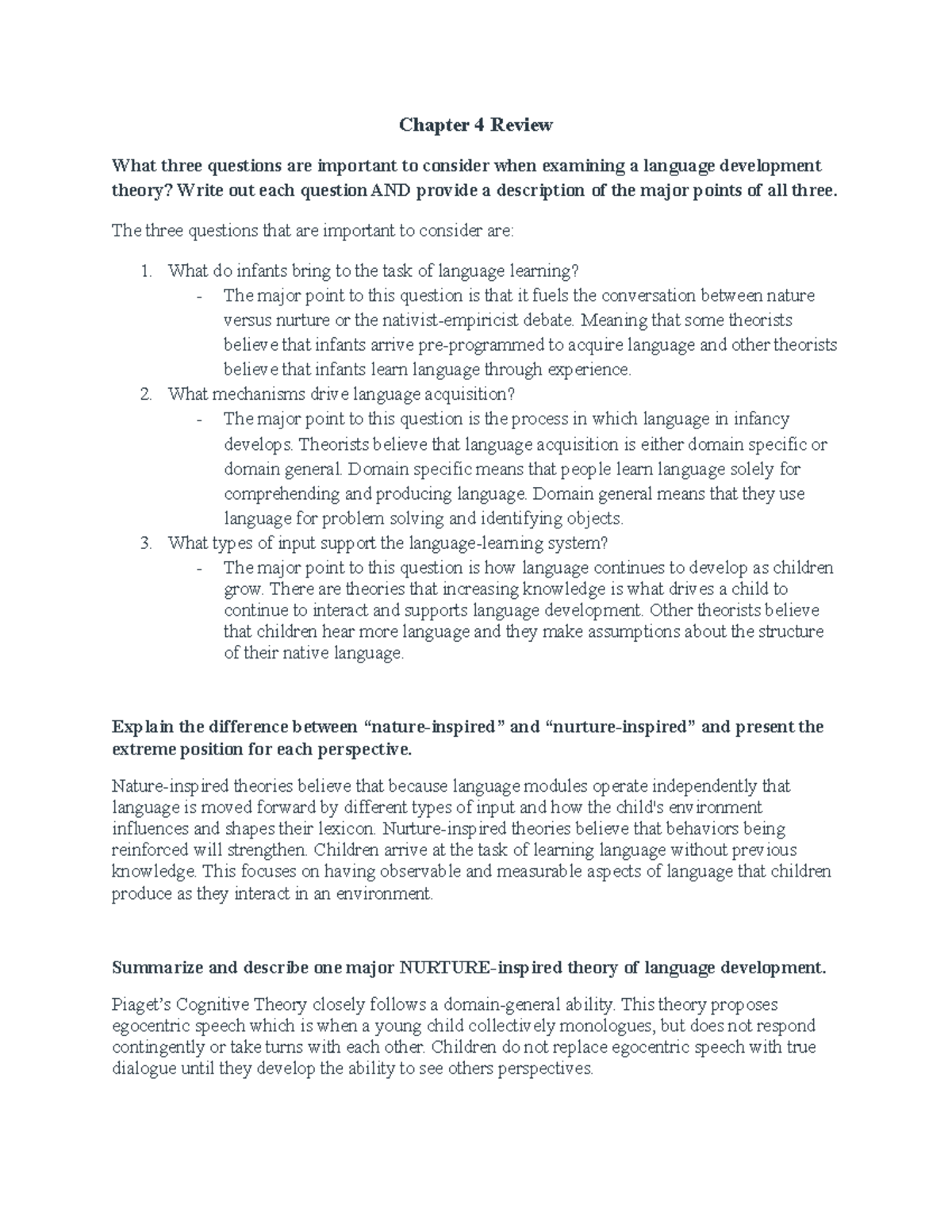 Chapter 4 Review - CD - Chapter 4 Review What three questions are ...