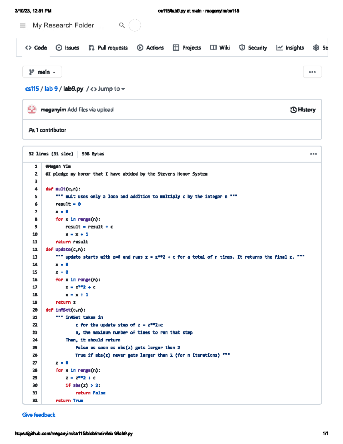 Lab 9 - Professor: Zumrut Akcam-Kibis - CS 115 - Studocu