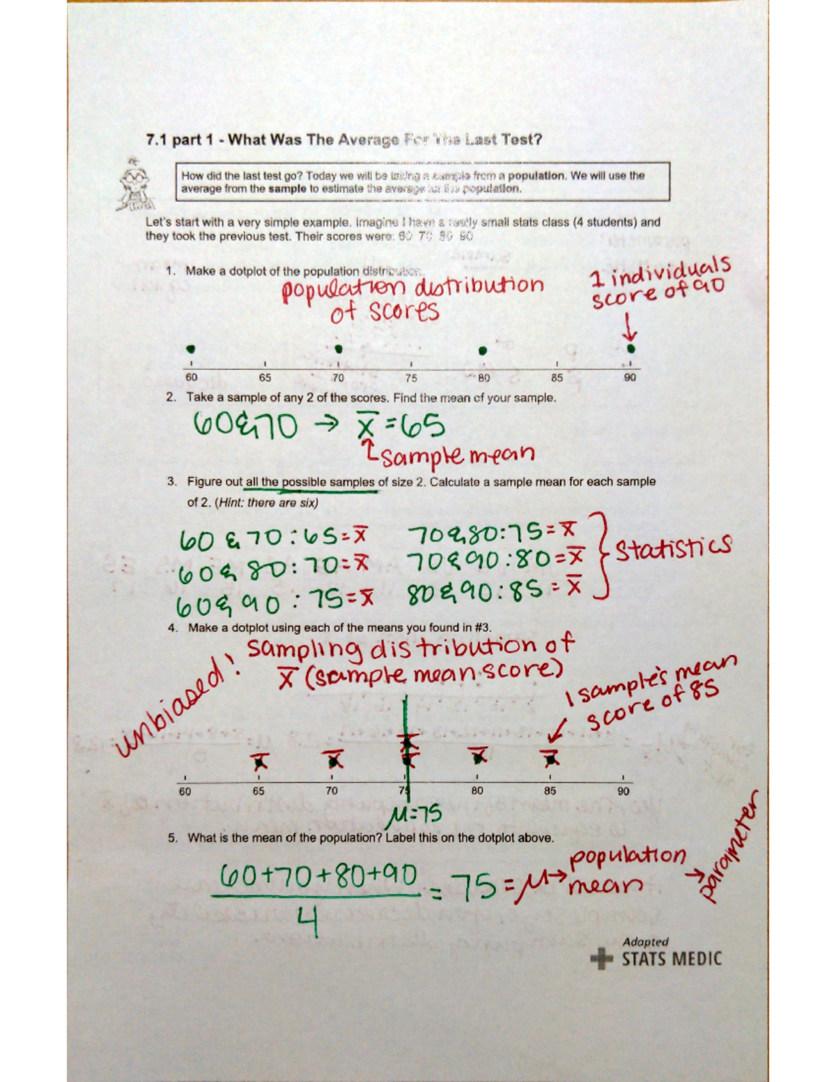 7.1 part 1 - Helpful notes for AP Statistics. - Studocu