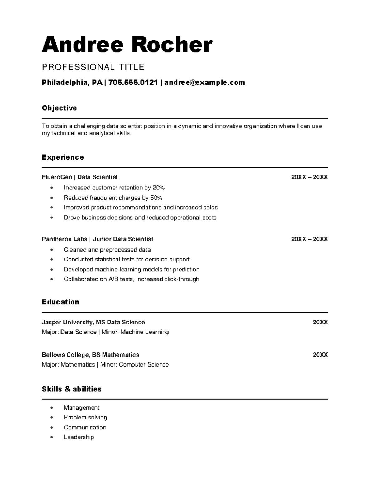 1 - vavav - Andree Rocher PROFESSIONAL TITLE Philadelphia, PA | 705.555 ...