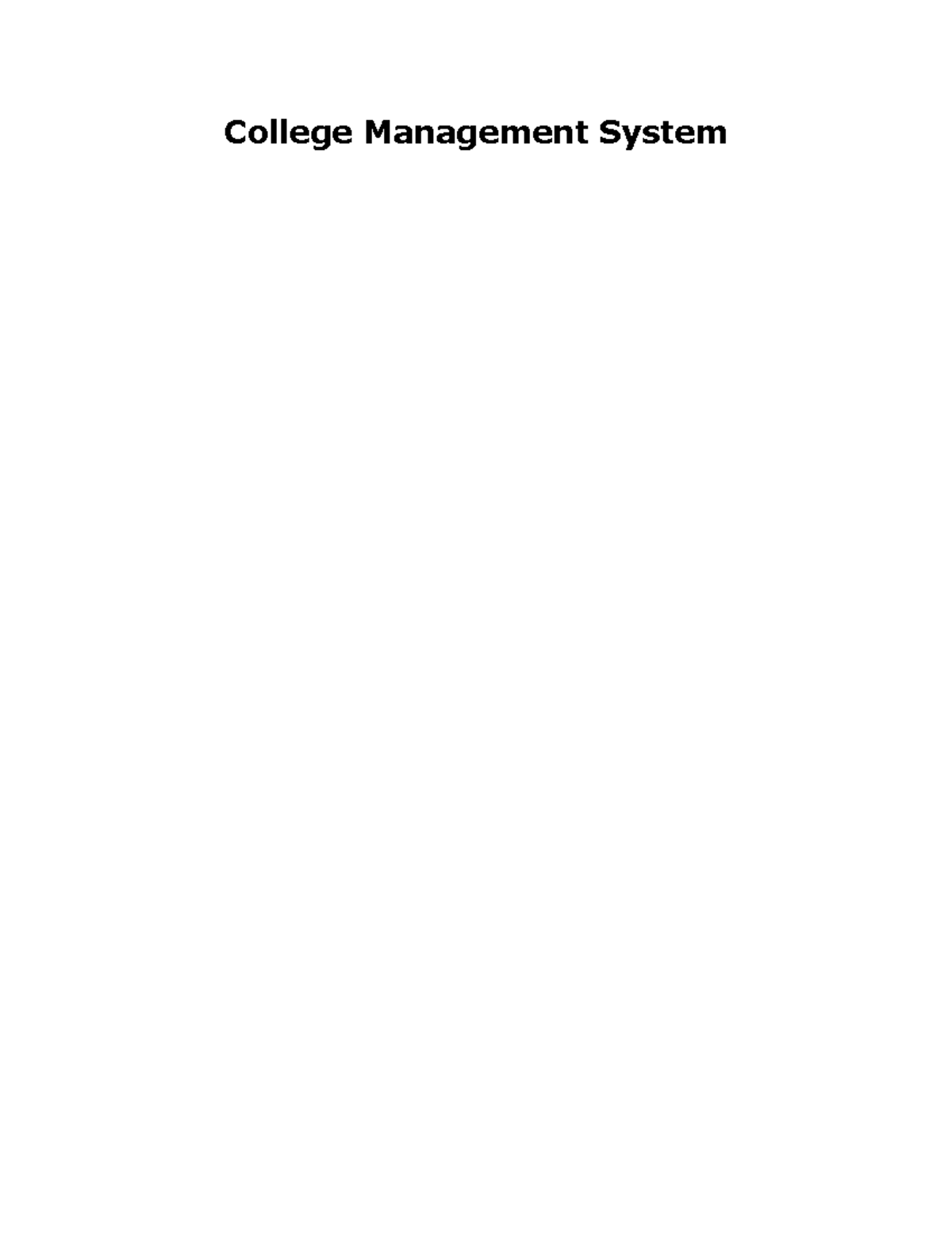 College Management System (Synopsis) - College Management System ...