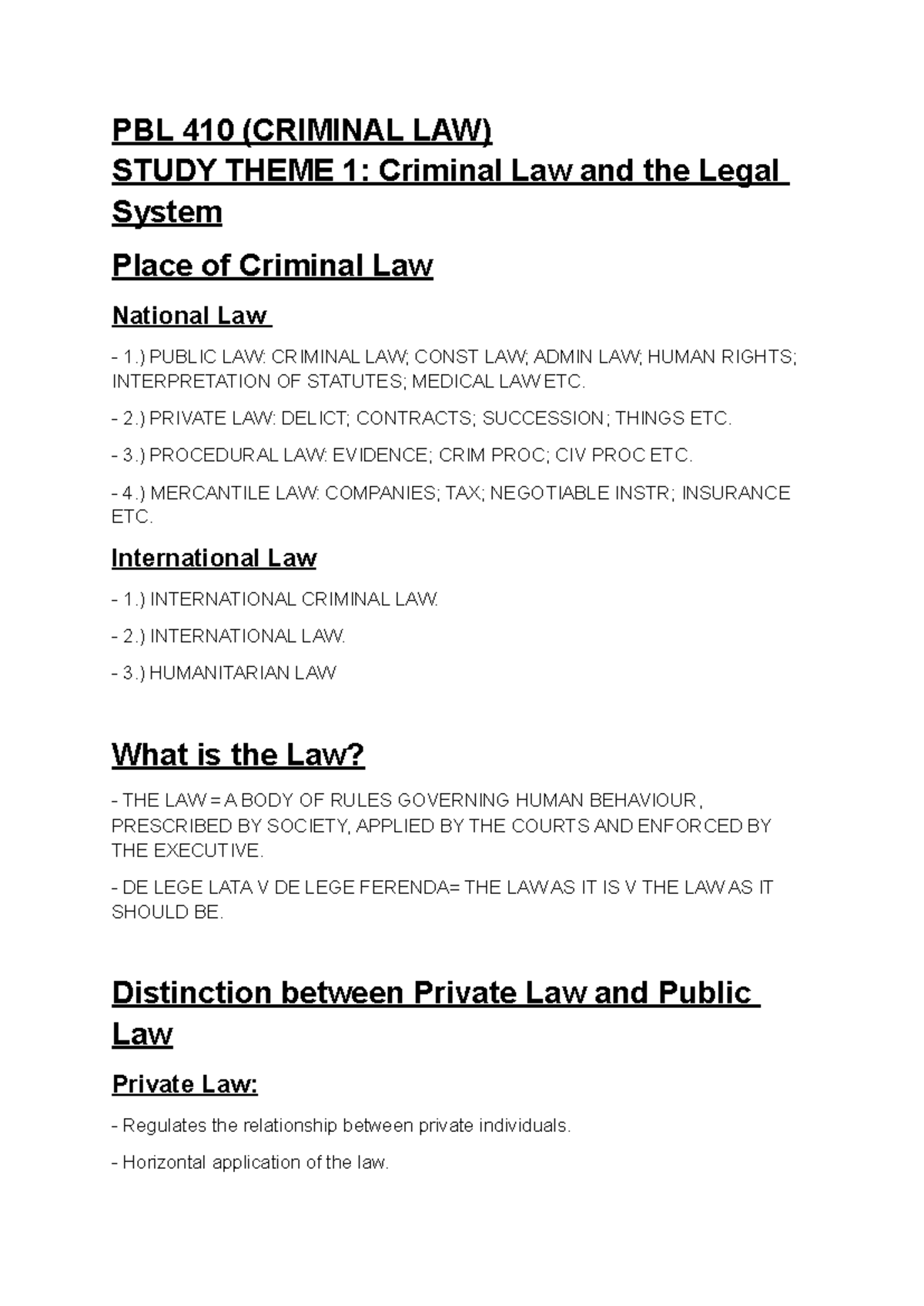 PBL 410 CRIM SU1 1- 4 Causation - PBL 410 (CRIMINAL LAW) STUDY THEME 1 ...