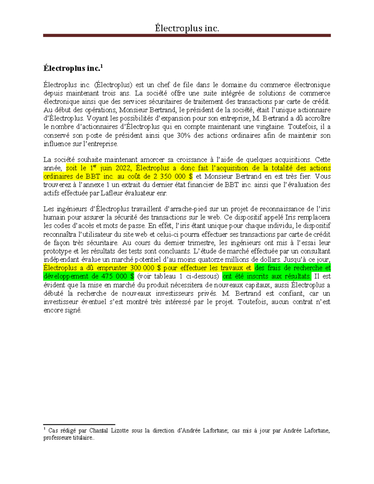 9- Electroplus H2023 - Électroplus inc. 1 Électroplus inc. (Électroplus ...