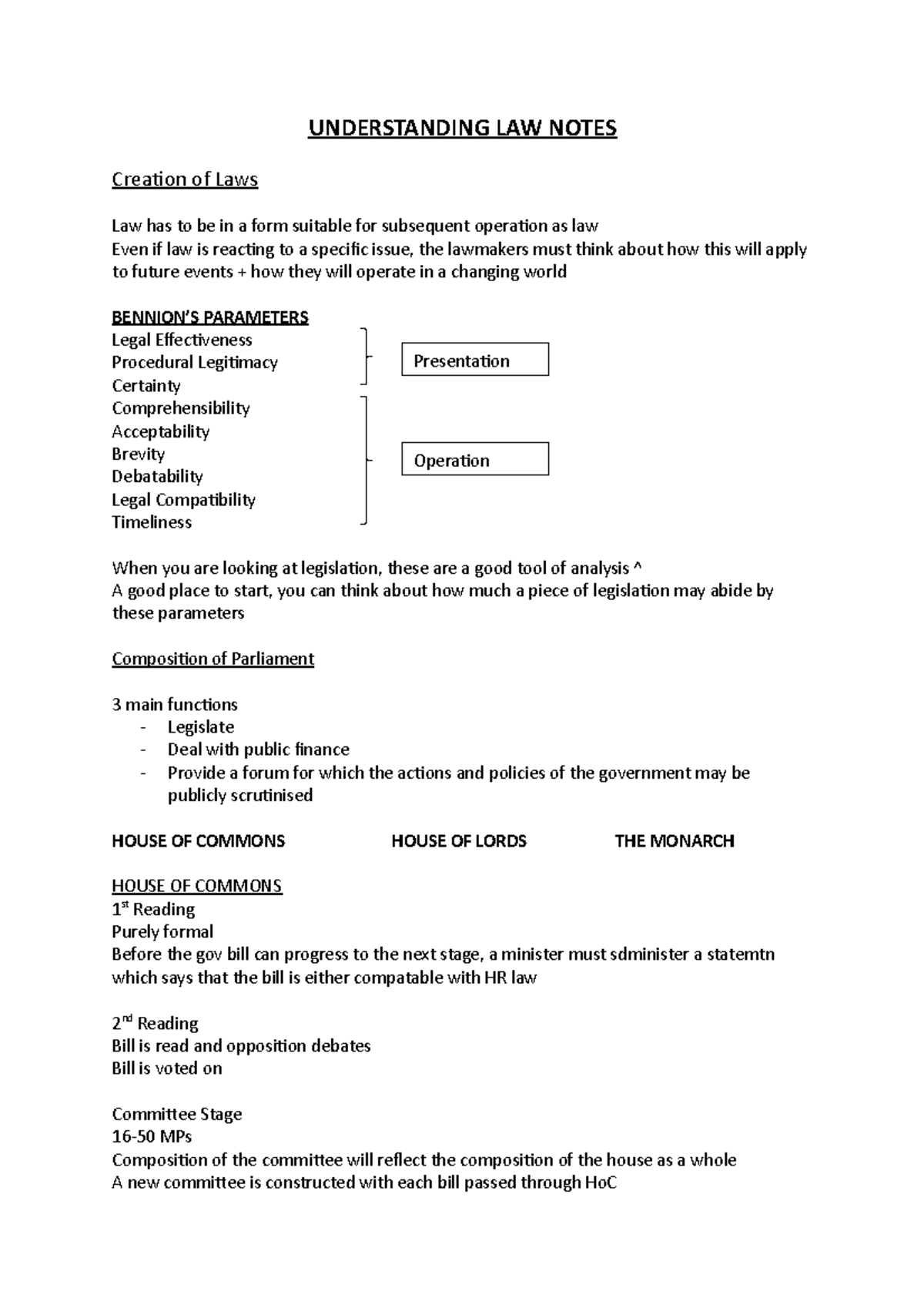 Understanding Law Tutorial- Short Notes - UNDERSTANDING LAW NOTES ...