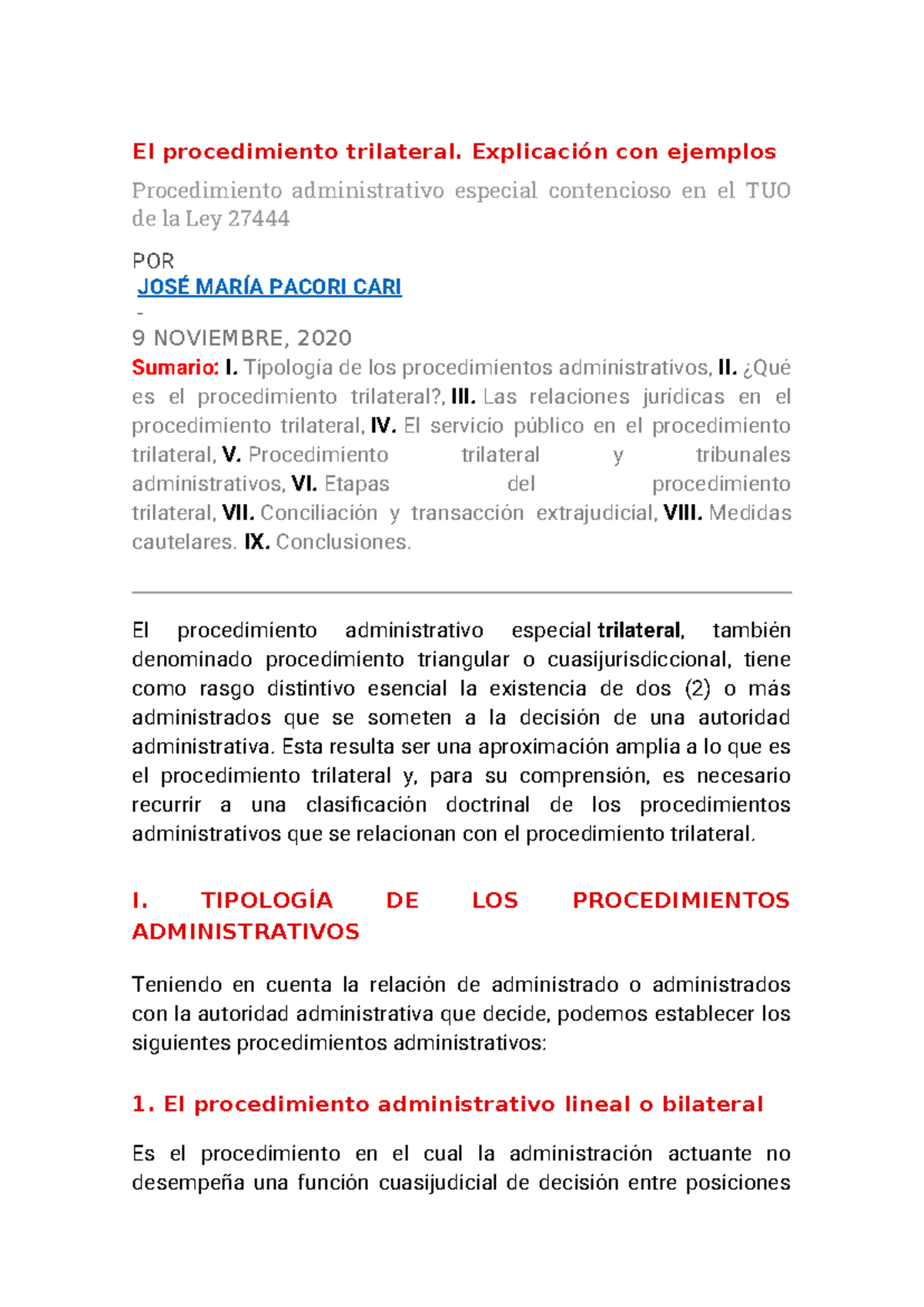 El procedimiento trilateral - Explicación con ejemplos Procedimiento administrativo especial ...