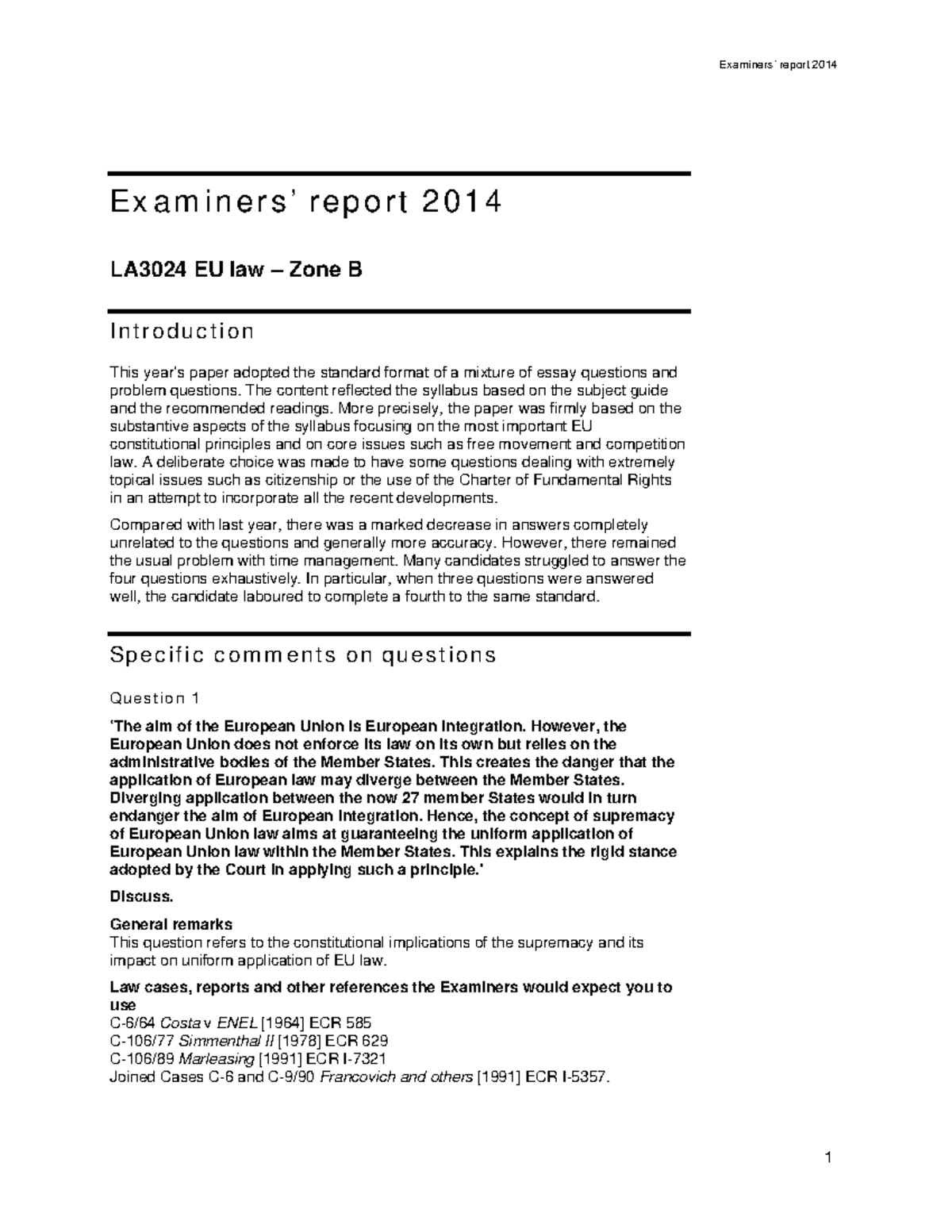 Eu report 2014 B - Examiners’ report 2014 Examiners’ report 2014 LA3024 ...