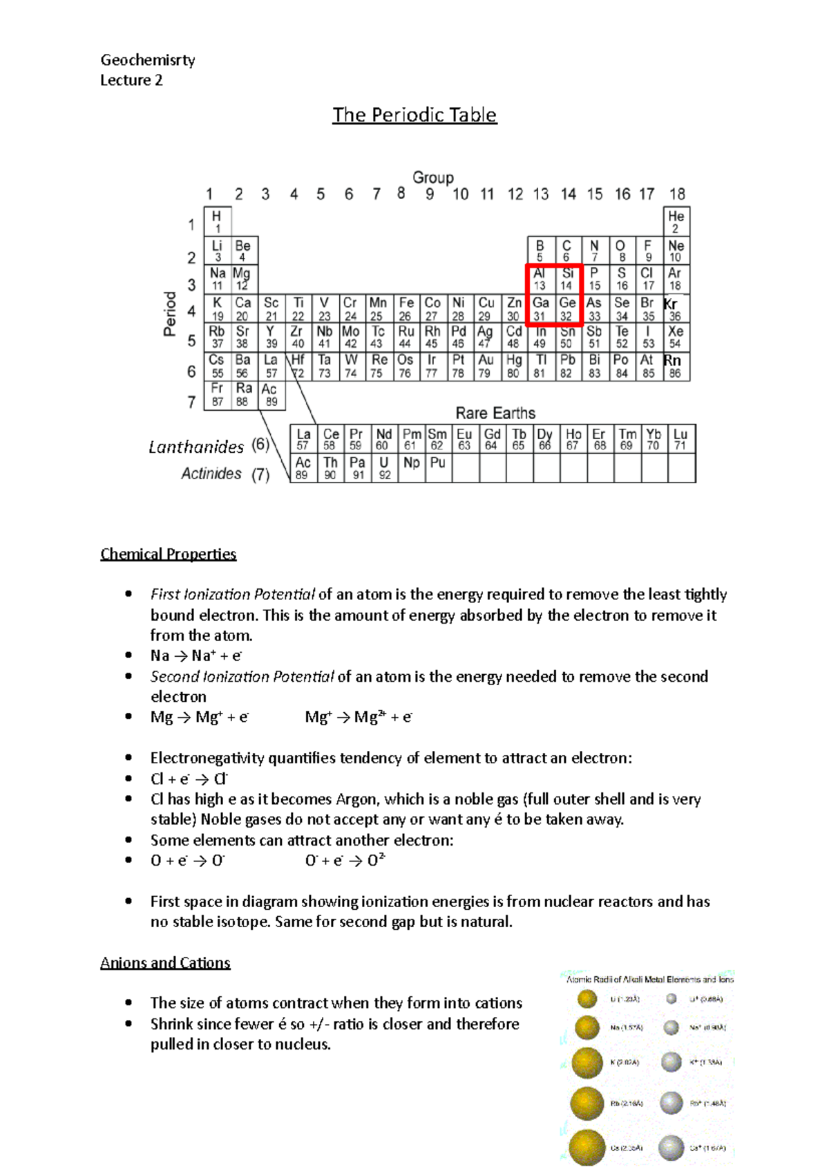 L2 - The Periodic Table - Rn Kr Lanthanides Lecture 2 The Periodic ...
