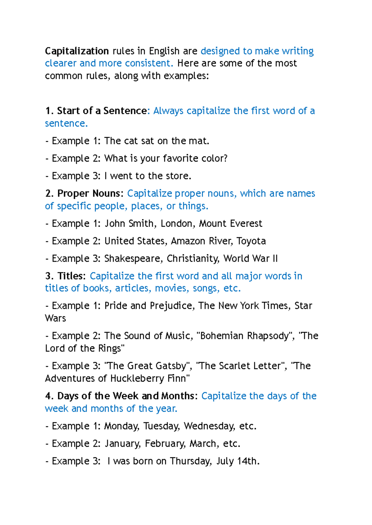 2 - MODULE - Capitalization rules in English are designed to make ...