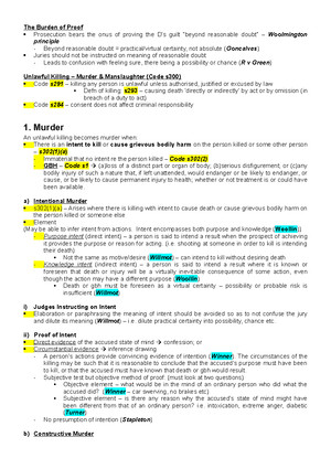 Criminal Law Template (2) - Elements of Criminal liability being guilty ...