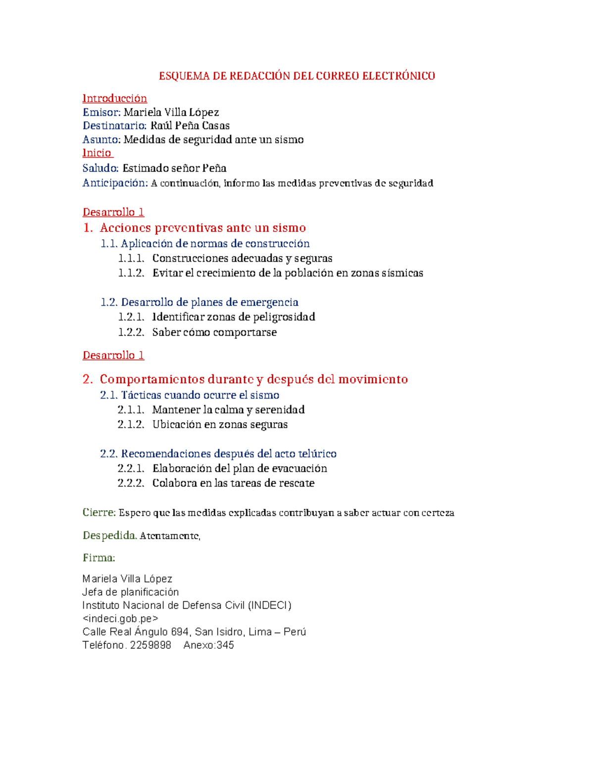 Esquema DE Redacción DEL Correo Electrónico - ESQUEMA DE REDACCIÓN DEL ...