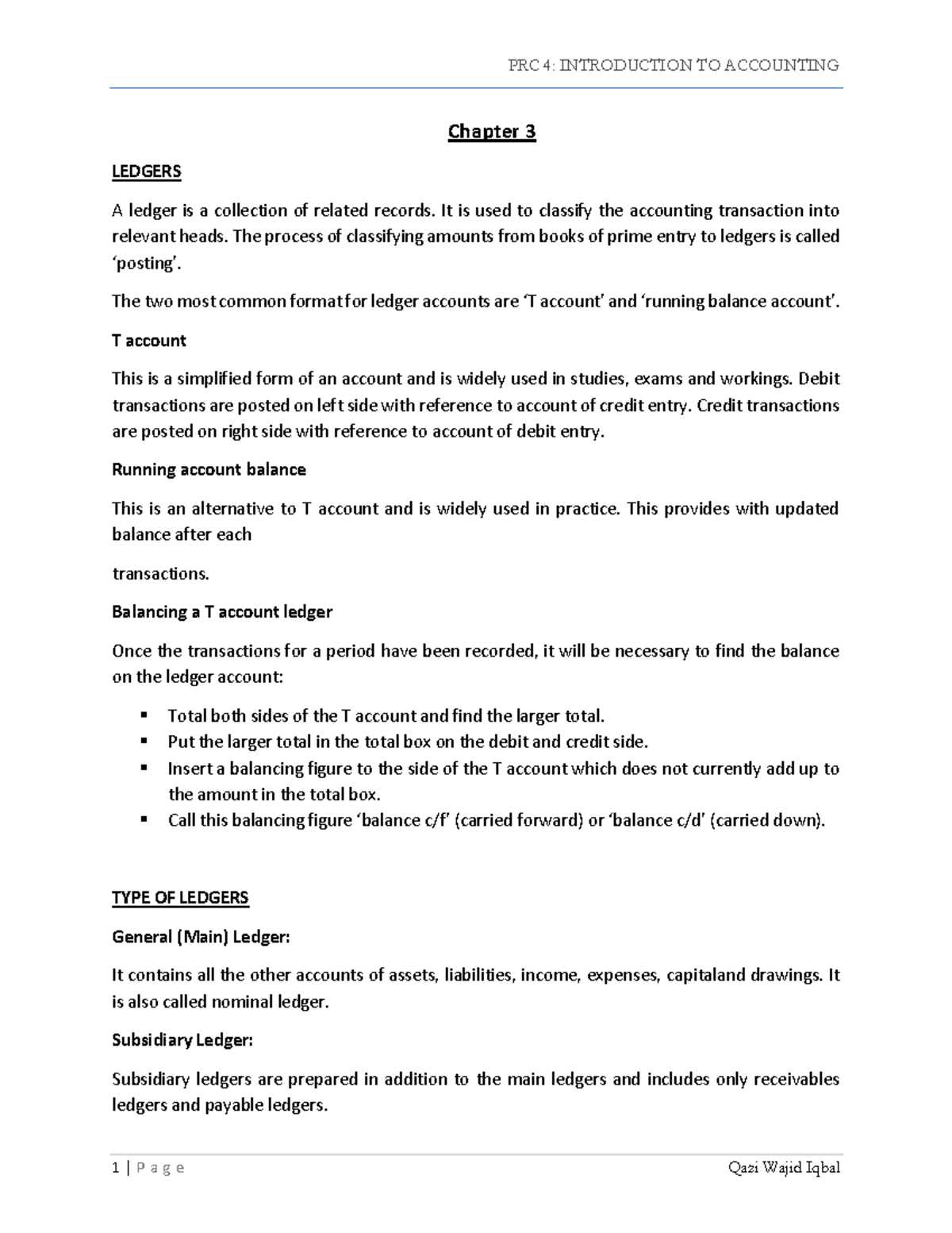 Chapter 3 - notes - Financial Accounting - ICMA Pakistan - Studocu