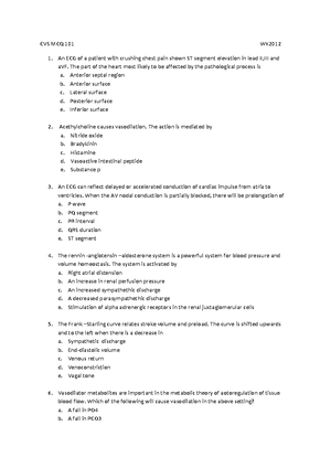 Physiology MCQ - PHYSIOLOGY MCQ’S (RESPIRATORY SYSTEM) External ...