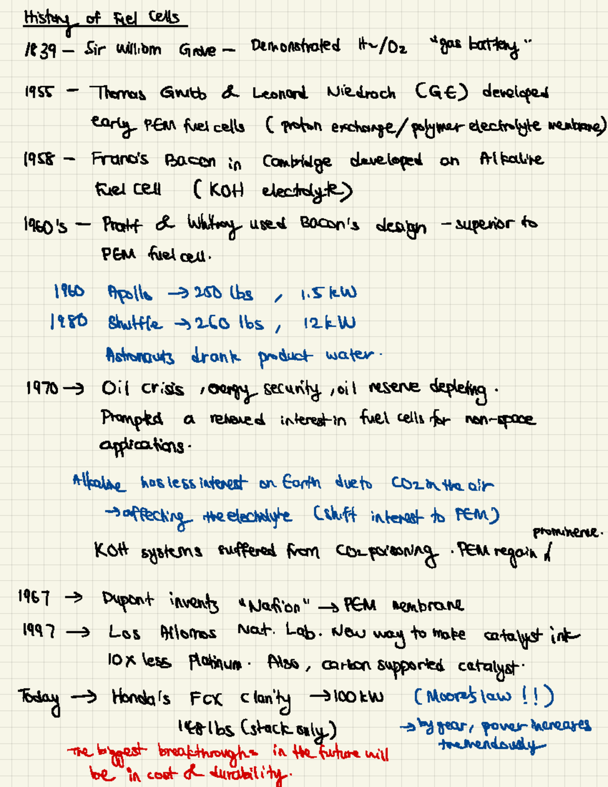 Lecture 1 - Week 1 - ffffgrhregrgg - History of fuel cells 1839 - Sir ...