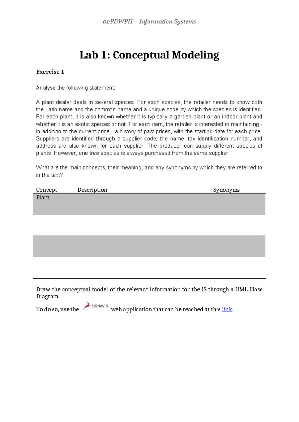 Lab1 - traccia del primo lab del 2024 - 02PDWPH – Information Systems Lab 1: Conceptual Modeling ...