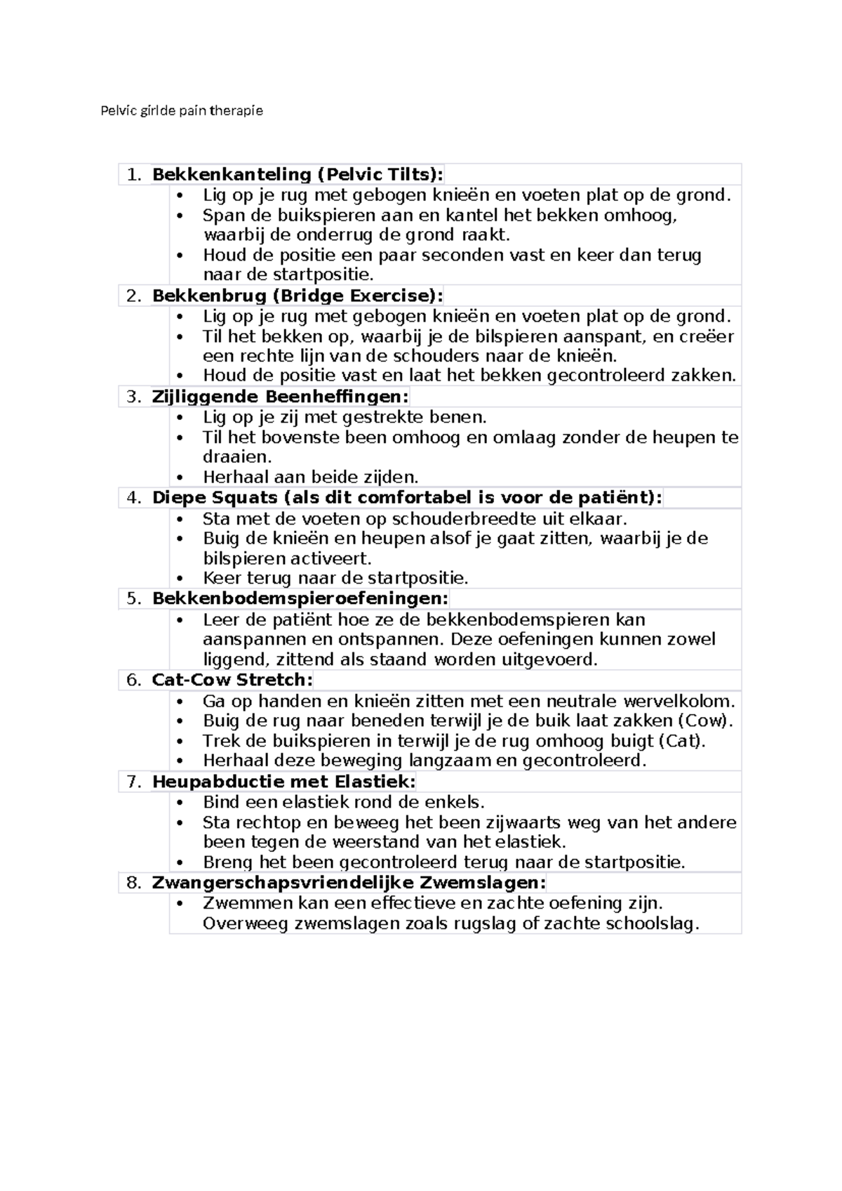 Pelvic girlde pain therapie - Bekkenkanteling (Pelvic Tilts): Lig op je ...