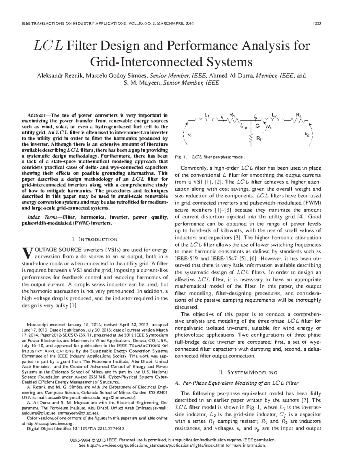 LCL Filter Design and Performance Analysis for Grid-Interconnected ...