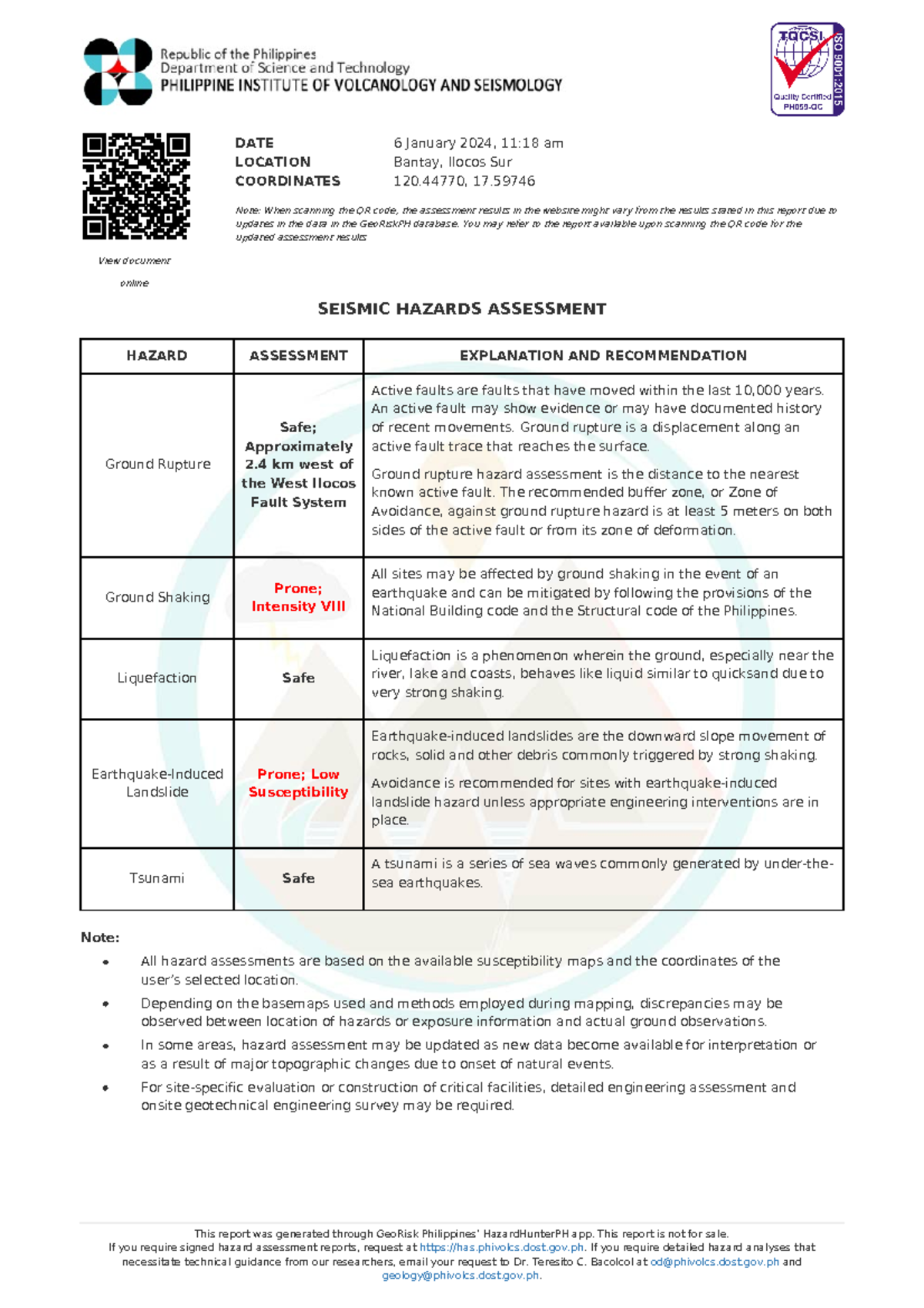 111802 Hazard Assessment Report - Note: All hazard assessments are ...