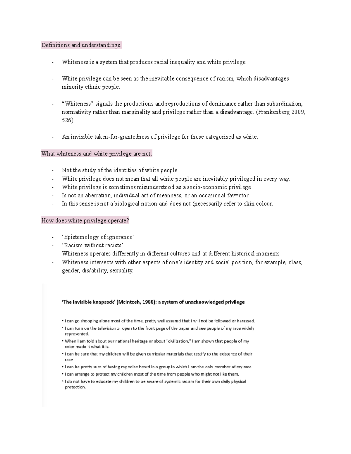 Whiteness and white privilege in education 3 - Definitions and ...